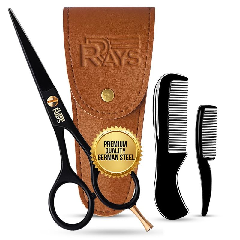 5'' Beard Scissors for Men- German Mustache Scissors with Berad ...