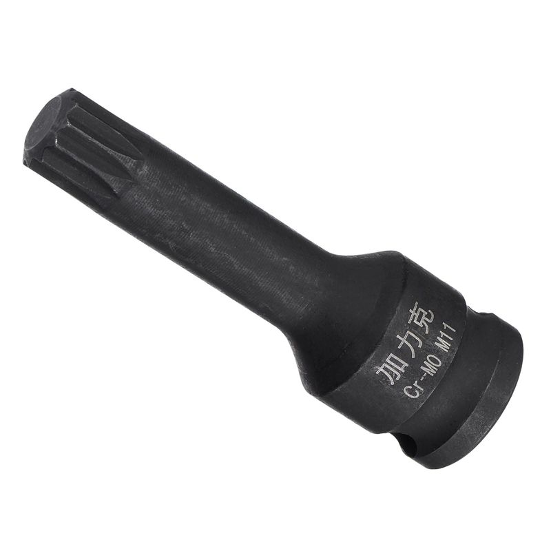 CoCud Impact Spline Bit Socket, M11 3/8" Square Drive 60mm Length, CR-MO, Chamfer Design One ...