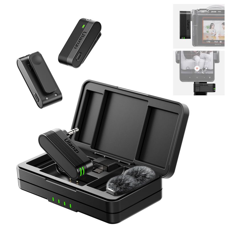 Ulanzi A100 Wireless Microphone, Pin Microphone, External Smartphone ...