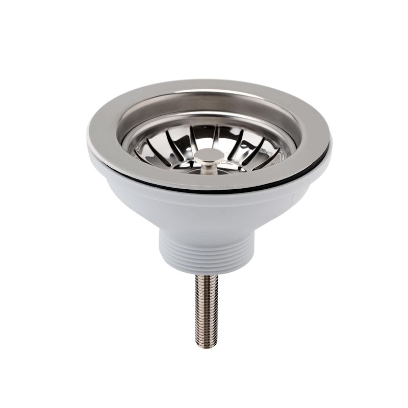 Kitchen Sink Waste with Strainer Basket, 90mm Standard Fitting - Chrome ...