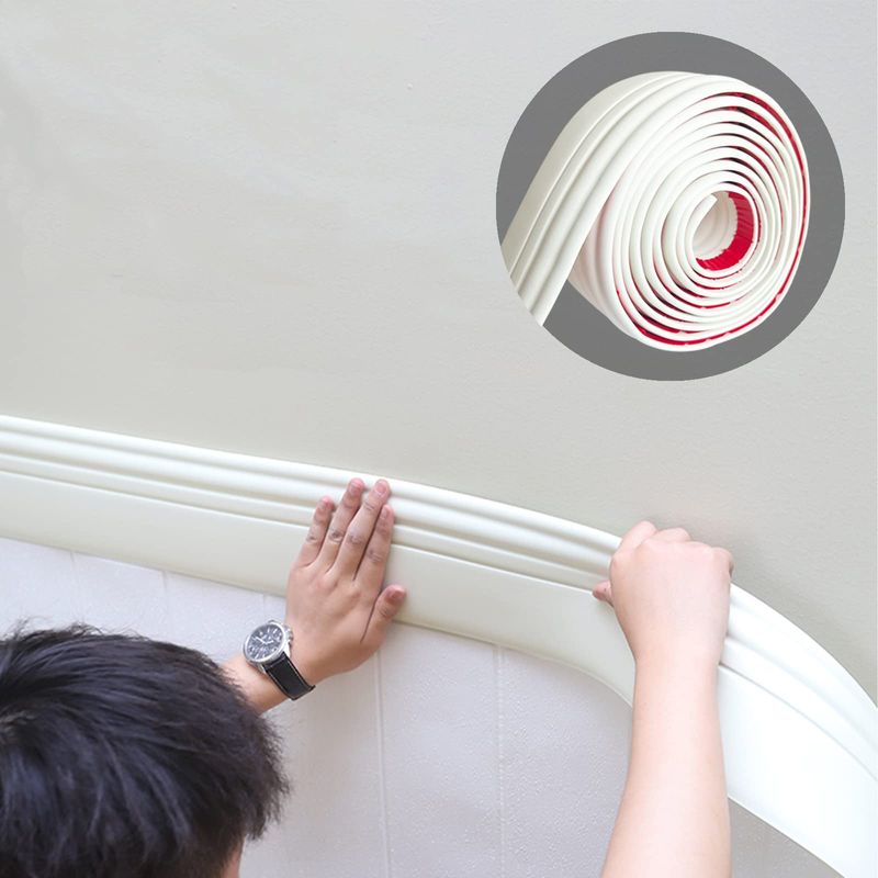 Paintable Baseboard Trim | Peel and Stick Self-Adhesive Design Vinyl ...