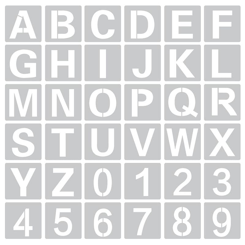 36 Pcs Reusable Letter Stencils Alphanumeric Painting Stencil Upper ...