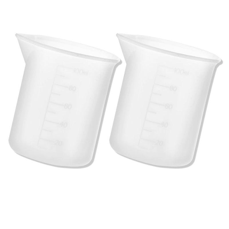 2pcs 100ml Graduated Beaker Clear Plastic Measuring Cup,Measuring Scale ...