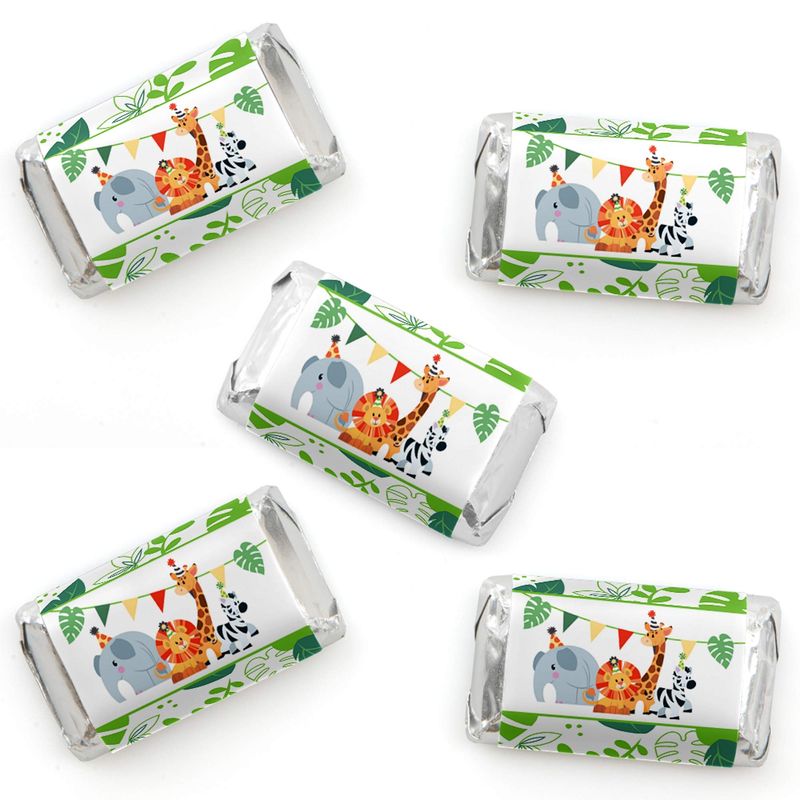 Jungle Party Animals - Mini Candy Bar Wrapper Stickers - Safari Zoo ...