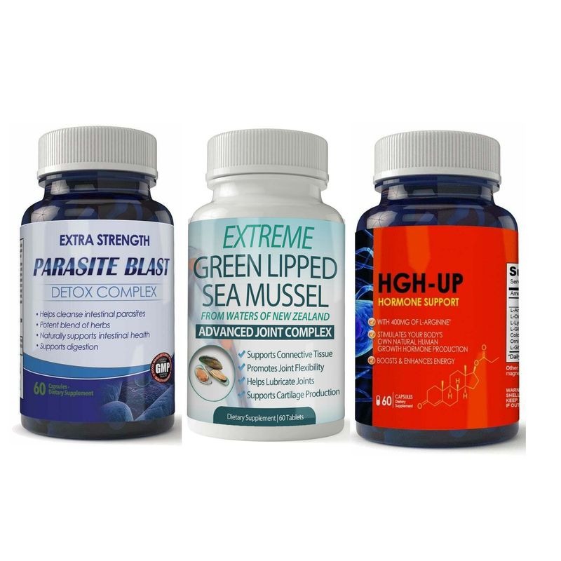 Parasite Cleanse Detox Pills Green Lipped Mussel Hormone Growth Support ...