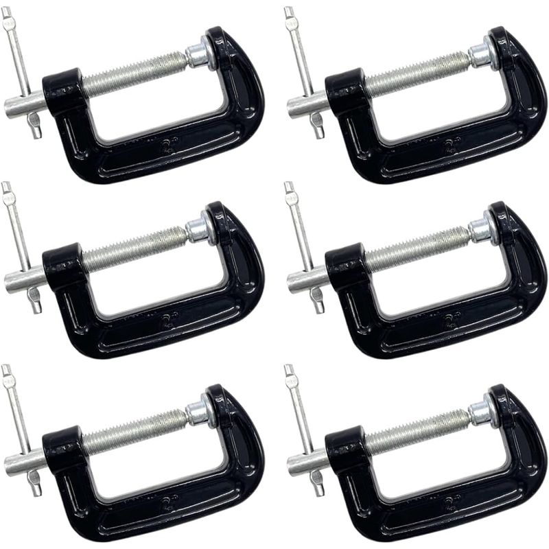 2 Inch C-Clamp Set, Heavy Duty Steel C Clamp Industrial Strength C ...