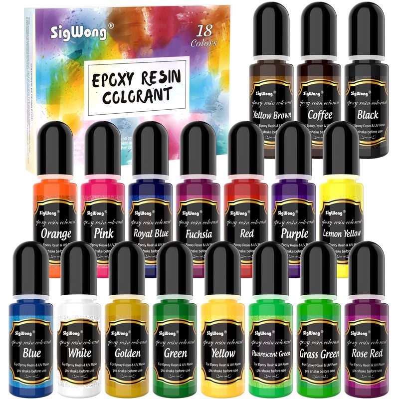 Epoxy Resin Pigment - 18 Colour Liquid Translucent Epoxy Resin Colorant ...