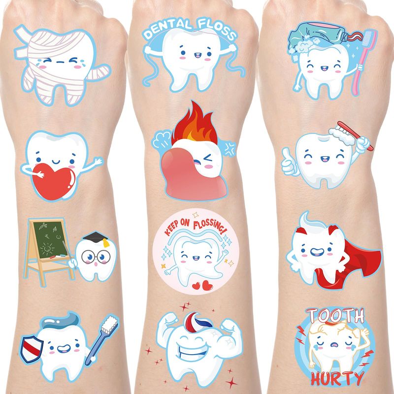 Yoyuspy Tooth Temporary Tattoos Stickers - 200+ Dental Party Favors ...