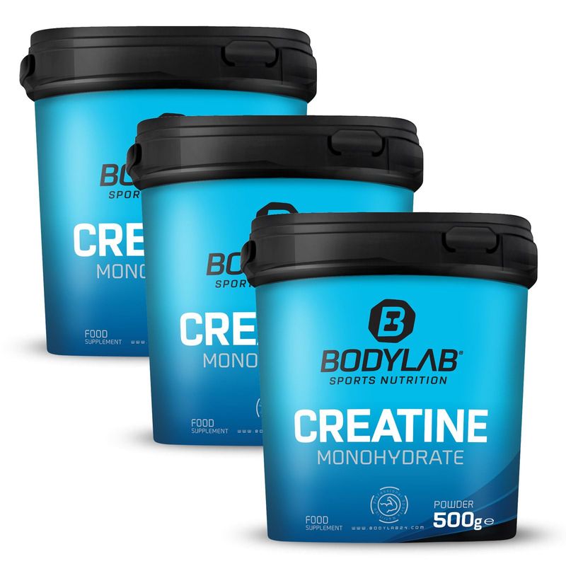 Bodylab24 Creatine Powder 3 x 500 g, Pure Creatine Monohydrate Powder ...