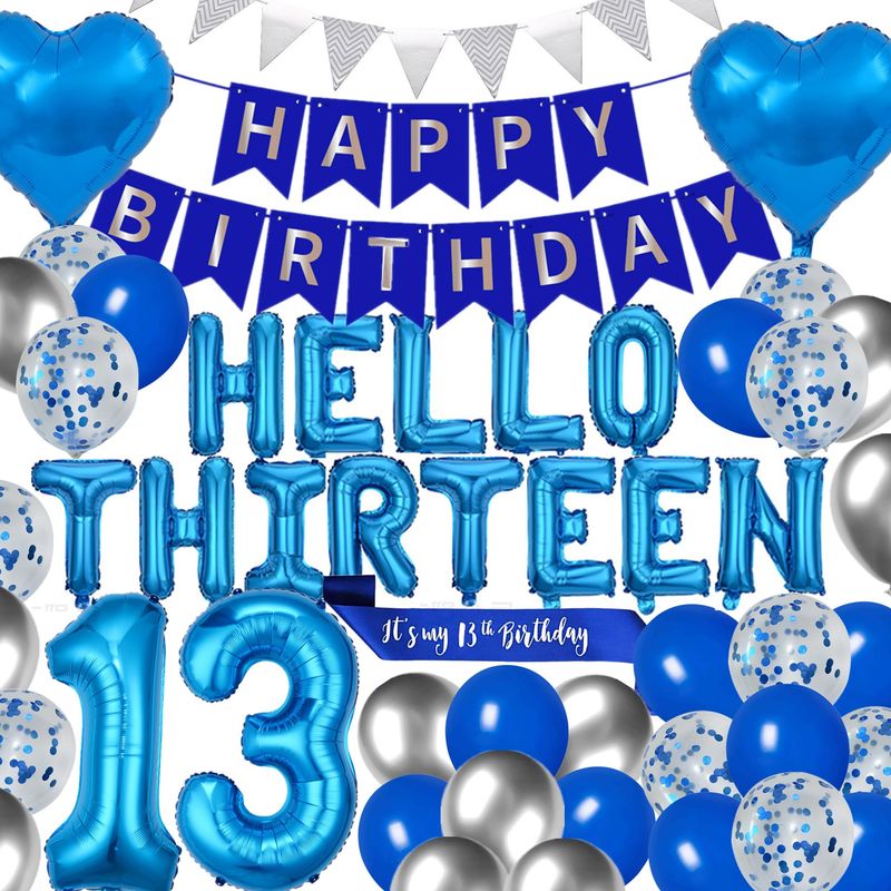 13th Birthday Party Decorations Birthday Hello Thirteen Party Balloons ...