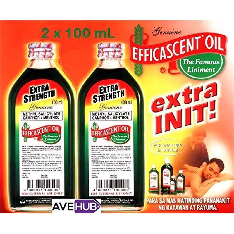 2 Efficascent Oil Extra Strength 100mL Counterirritant (2 bottles x ...