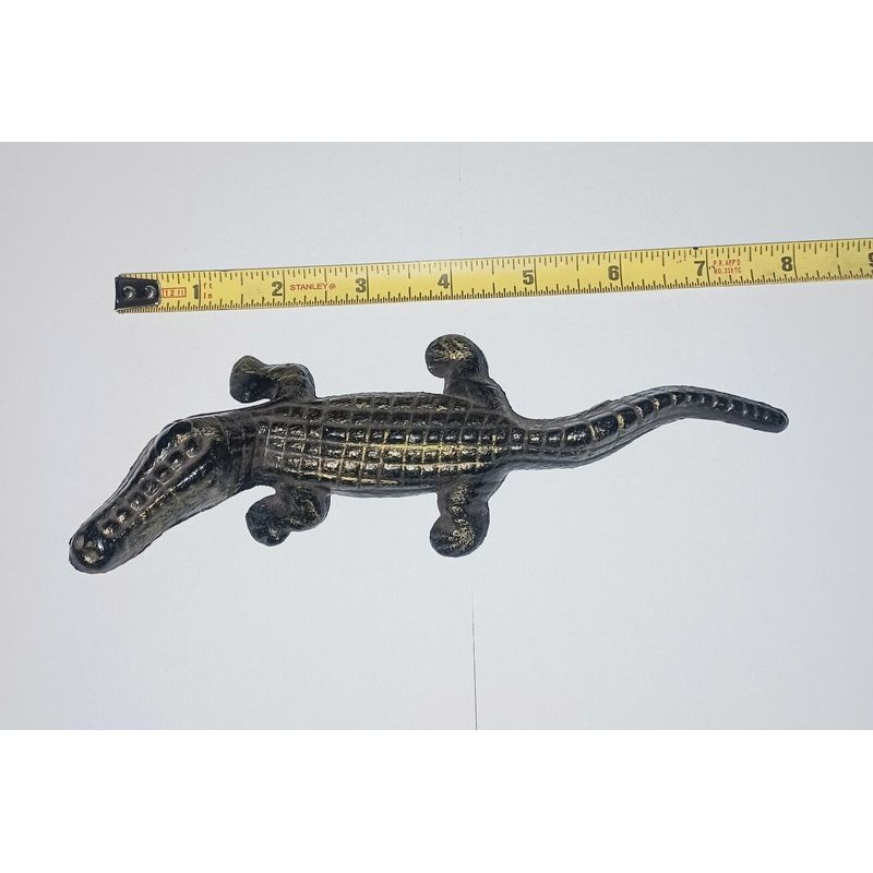 Cast iron alligator weld on fence gate topper Railing ornamental animal ...