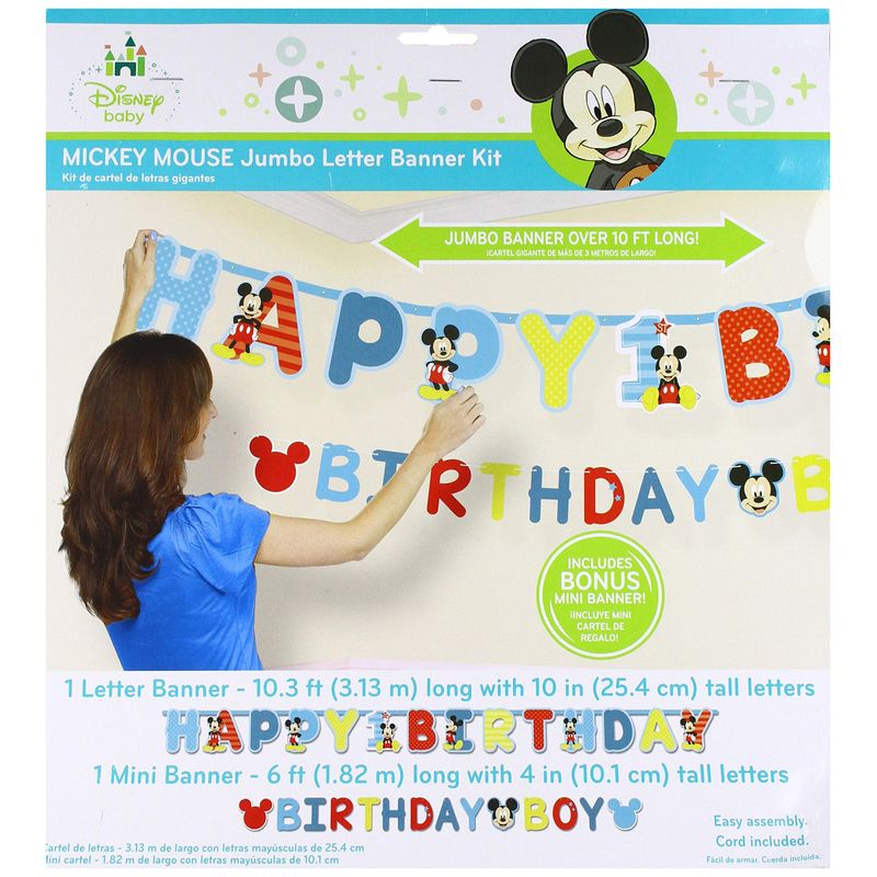 Disney© Mickey's "Fun to be One" Jumbo Letter "Happy Birthday" Banner Kit - EveryMarket