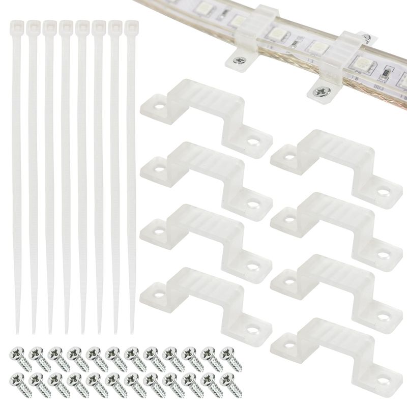 WYZworks - Mounting Clips Kit - 60x Screws, 30x Brackets, 30x Zip Ties ...
