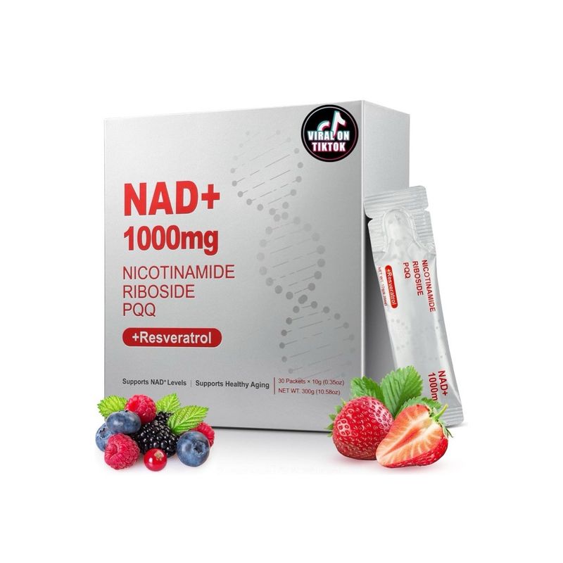Zooone NAD+ 1000MG Nicotinamide Riboside PQQ +Resveratrol 30 Packets ...