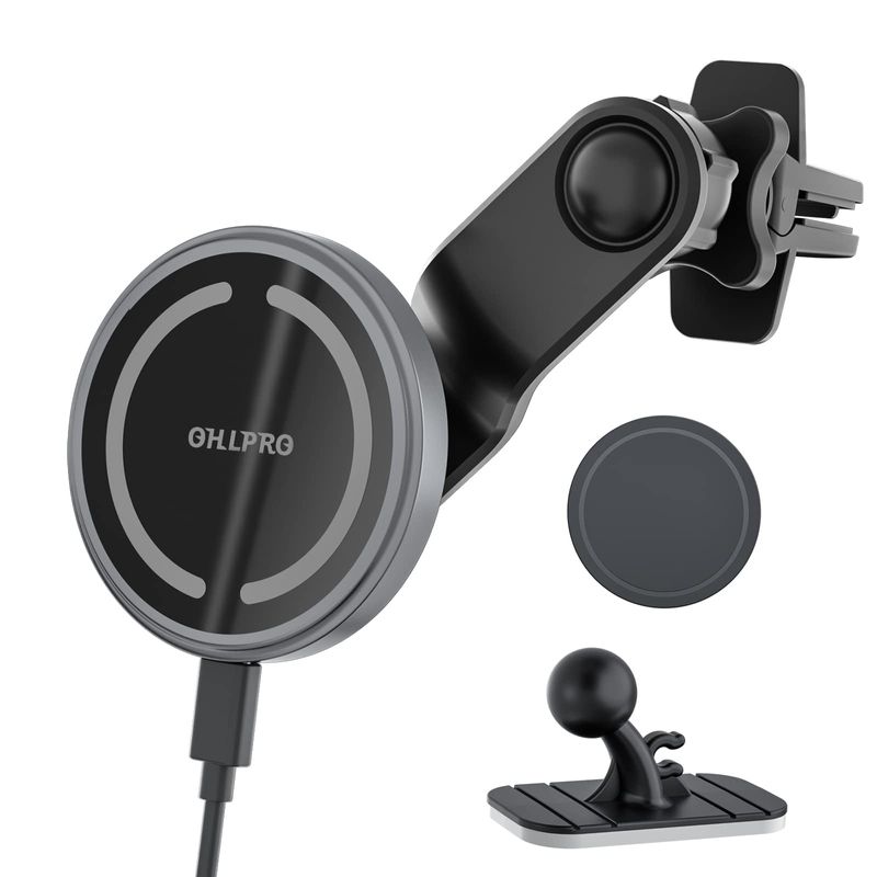 OHLPRO for iPhone 16 MagSafe Car Mount, Magnetic Wireless Car Charger ...
