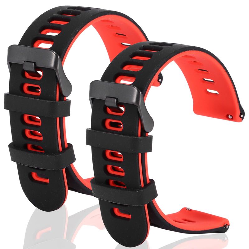 AXVOOMA Smart Watch Straps, 2Pcs 20/22mm Replacement Silicone Watch ...