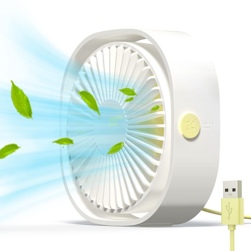 Simpeak USB Fan, Mini USB Table Fan, Small Fan Quiet, 3 Speed 360 ...