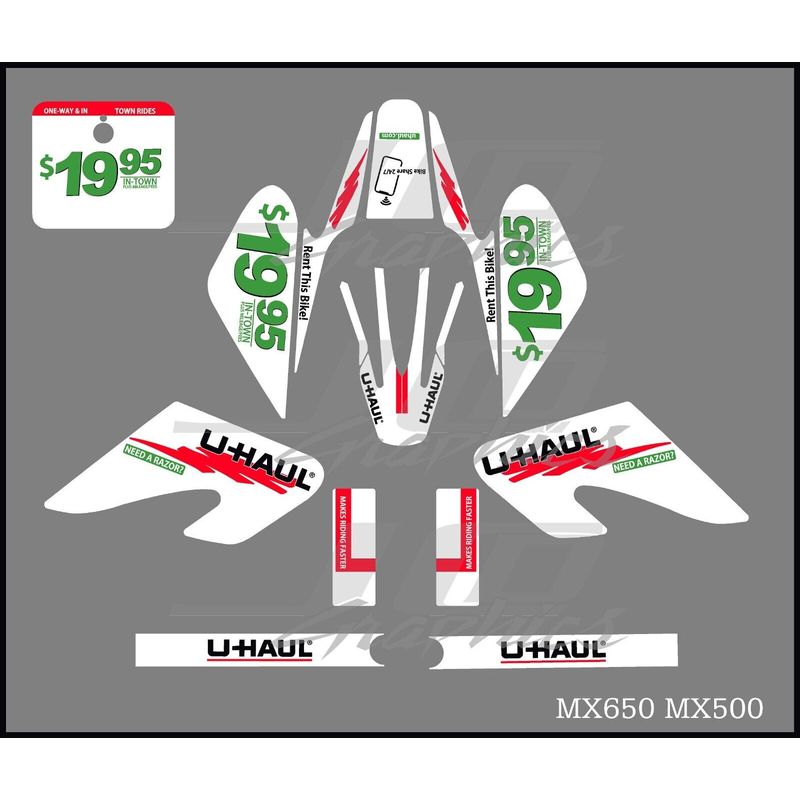 Razor MX500 MX650 graphics kit decals THICK AND HIGH GLOSS ...