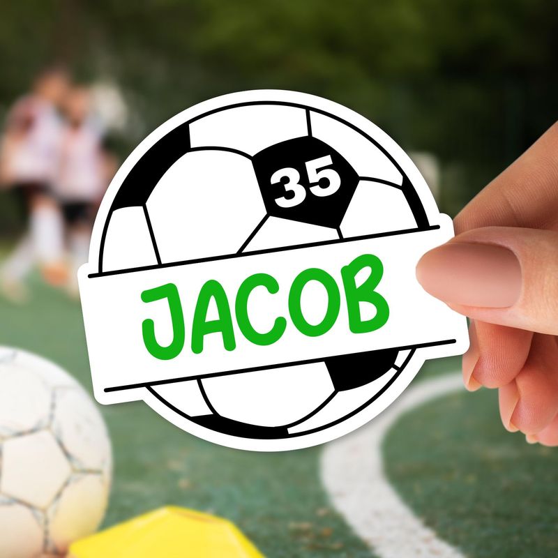 Custom Soccer Ball with Player Name and Number Sticker - Personalized ...