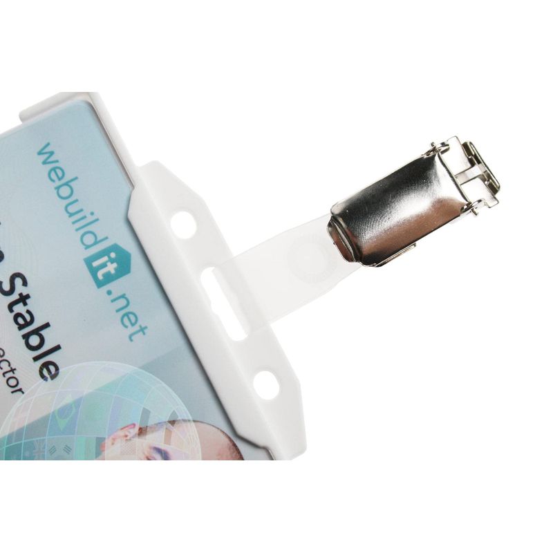 100 x ID Card Clips | Lever ID Card Clip for ID Badges and Visitor ...