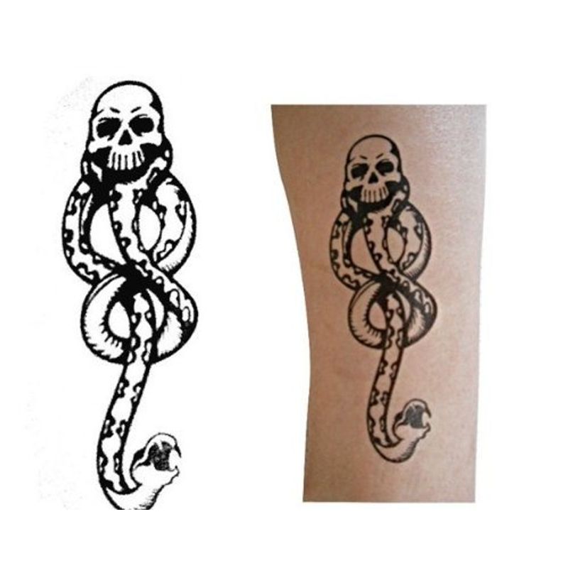 Joy Temporary Tattoos Pack of 30 Death Eater Dark Mark Mamba Skull ...