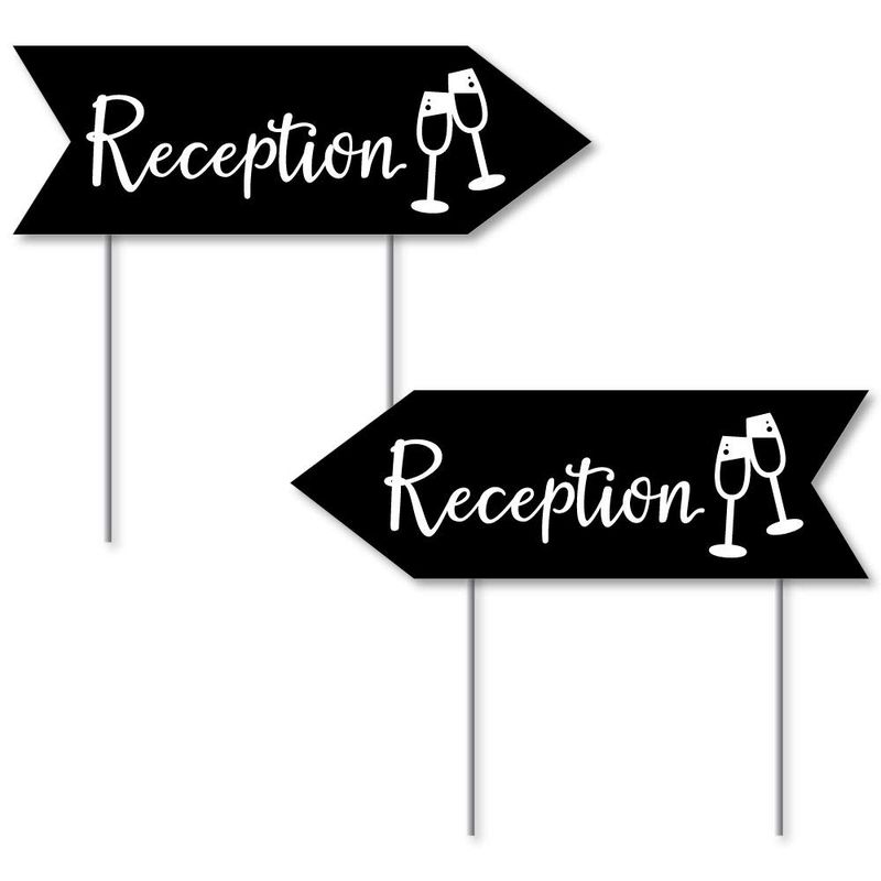 Big Dot of Happiness Black Wedding Reception Signs - Wedding Sign Arrow ...