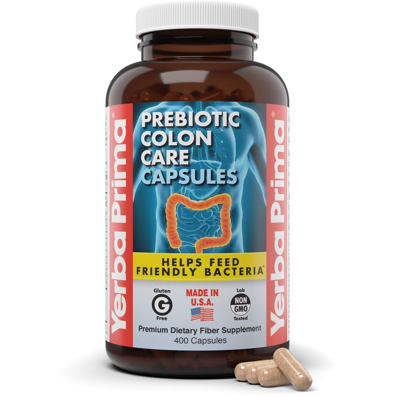 Yerba Prima Prebiotic Colon Care Capsules, 400 Caps - Five Forms of ...