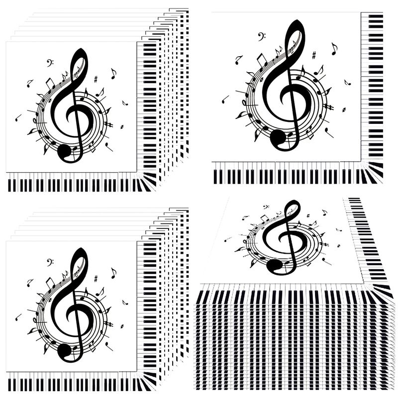 100Pcs Music Note Napkins Music Napkins Music Notes Party Supplies ...