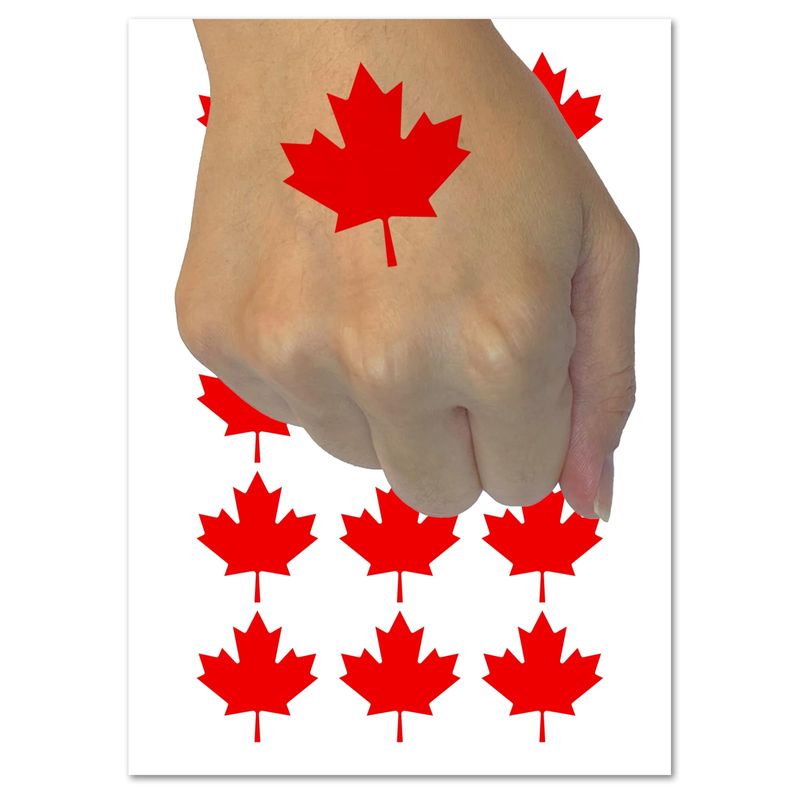 Canada Maple Leaf Temporary Tattoo Water Resistant Fake Body Art Set Collection - 15 2" Tattoos ...