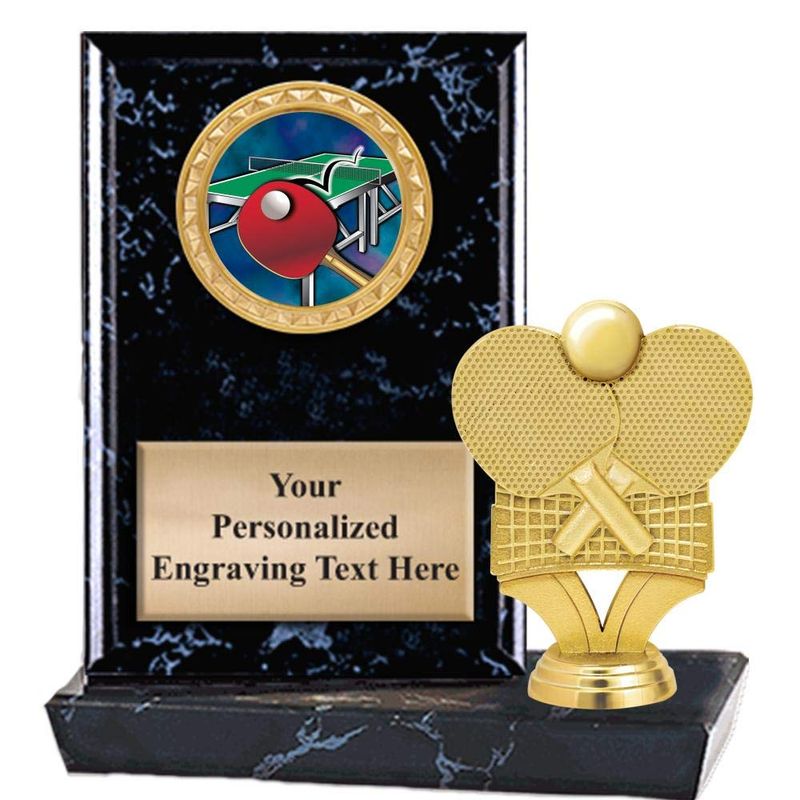 Crown Awards 6"X6" Table Tennis Paddles with Net Plaque Award, Table ...