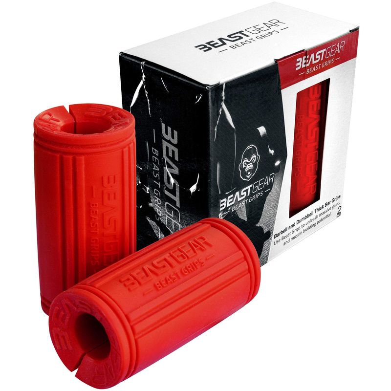Beast Gear Barbell and Dumbbell Bar Grips for Weightlifting & Muscle ...