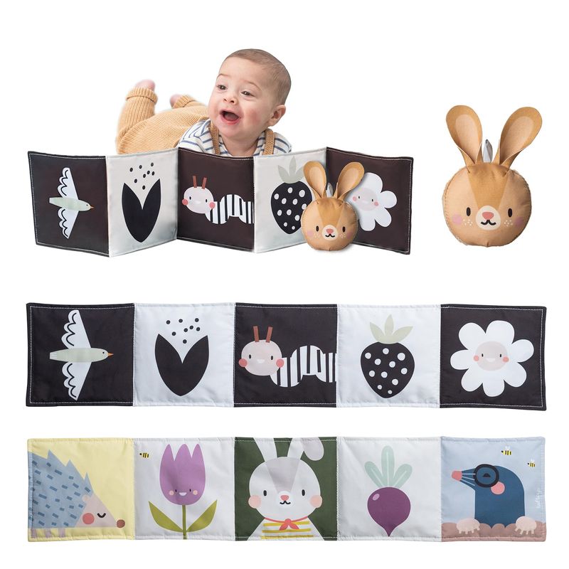 Taf Toys Bunny Pram Book & Toy Set | High Contrast Black & White Infant ...