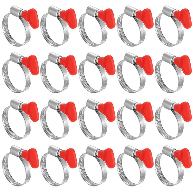 20 Pcs Hose Clips with Handle, Adjustable 25-40mm Hose Clamps ...