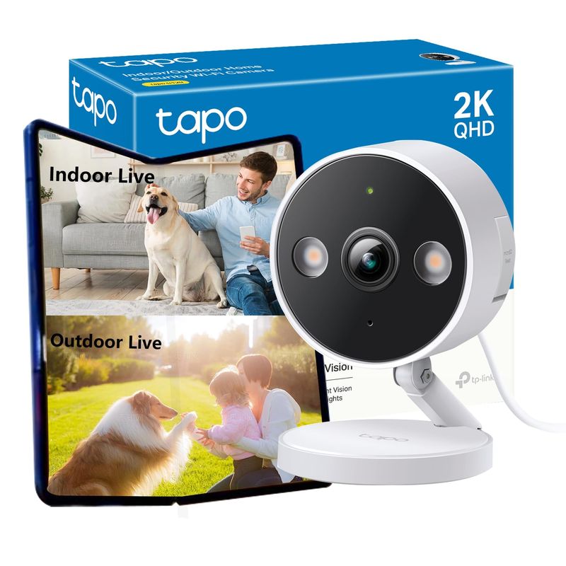 Tapo C120 2K 4MP Indoor Outdoor Camera House Security Camera, Dual ...