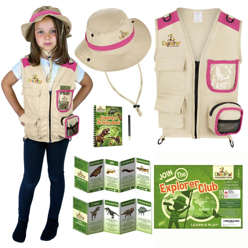 Cheerful Children Toys Kids Explorer Costume Kit - Safari Vest and hat ...