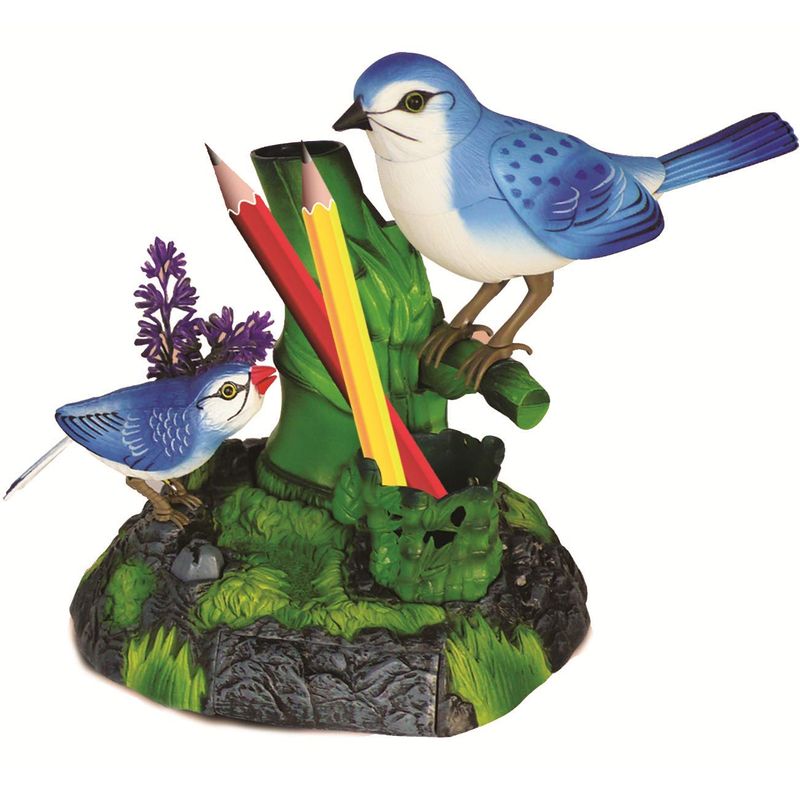Haktoys Singing Chirping Birds with Penholder and Mini Drawer - Battery ...