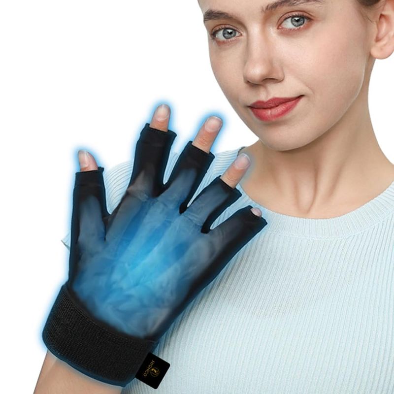 highco Fingerless Arthritis Compression Hand Ice Pack Glove for Pain ...