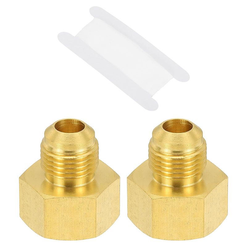 PATIKIL Brass Flare Tube Fitting Coupling, 2pcs 3/8" Male Flare x 1/2" Female NPT Thread Brass ...