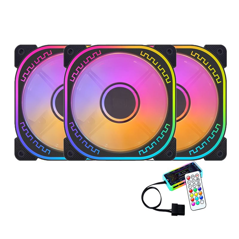 PANO-MOUNTS 120mm RGB Case Fan 12V Silent Gaming PC Computer LED CPU ...