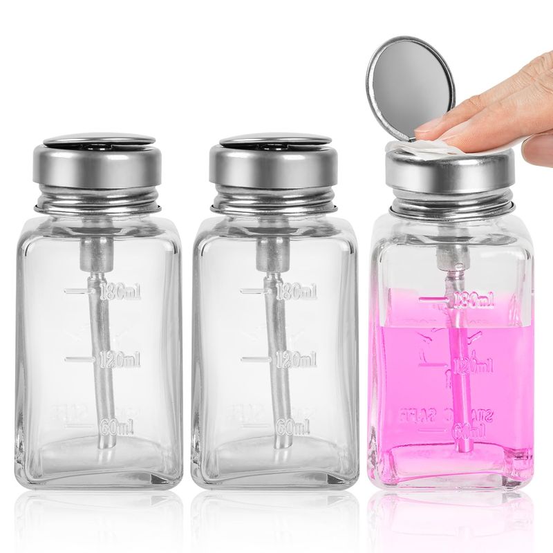 Alcohol Bottle Pump Dispenser Remover Polish Containers- Clear Bottle ...