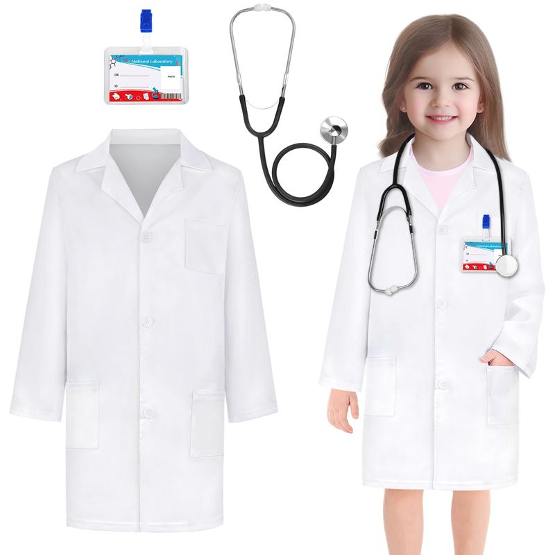GIFTINBOX Doctor Costume for Kids Doctor Lab Coat for Kids Real ...