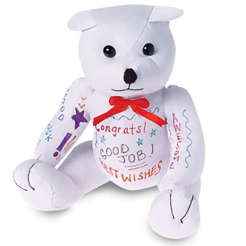 ArtCreativity Plush Autograph Teddy Bear, 1 Piece, Graduation Autograph ...