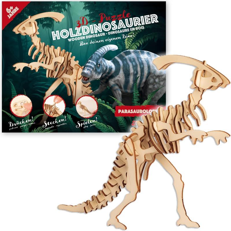 3D Dinosaur Puzzle Parasaurolophus Wooden Party Bag Gift for Children ...