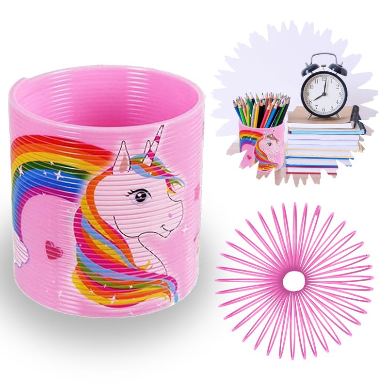 Pink Unicorn Magic Spring Toy, Summer Kids Slinky Toy, Plastic Coil ...