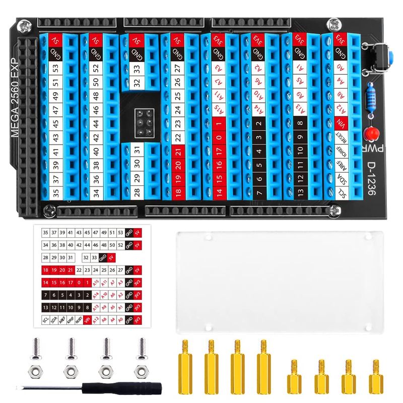 GeeekPi MEGA 2560 R3 Terminal Block Breakout Board HAT with Reset ...