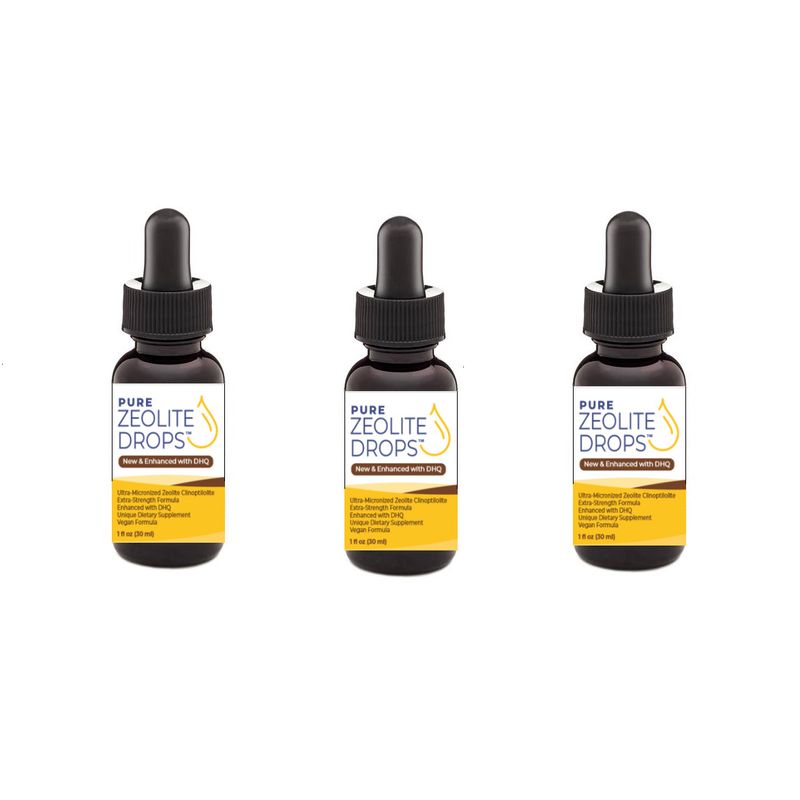 3-pak Liquified Zeolite Liquid EXTRA STRENGTH Drops 100% PURE Full Body ...