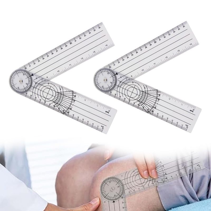 Pack of 2 Protractor Goniometer Physiotherapy Plastic Quick Protractor ...