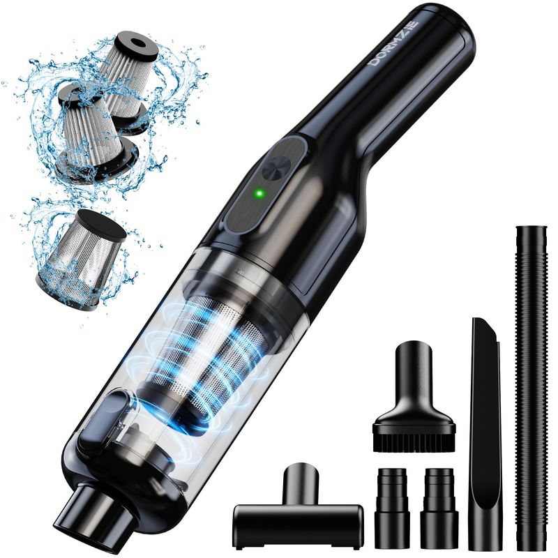 Cordless Handheld Vacuum, Rechargeable Car Vacuum with 16000Pa Powerful ...