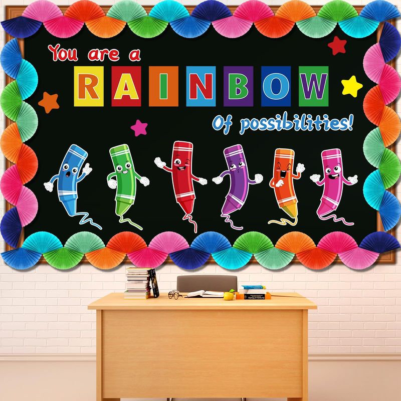 Pasimy 25 Pcs Crayon Classroom Bulletin Board Decorations Colorful ...
